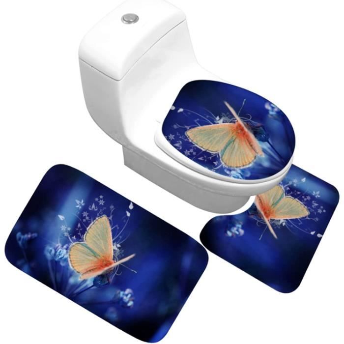 Tapis de Salle de Bain Antidérapant Papillon 1 - Ensemble de 3 Pièces ...