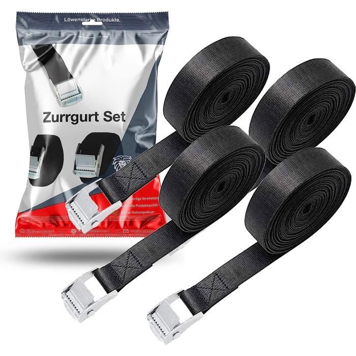 5X Sangles d'arrimage 250 cm avec Pince de Fermeture Sangle de Fixation ...