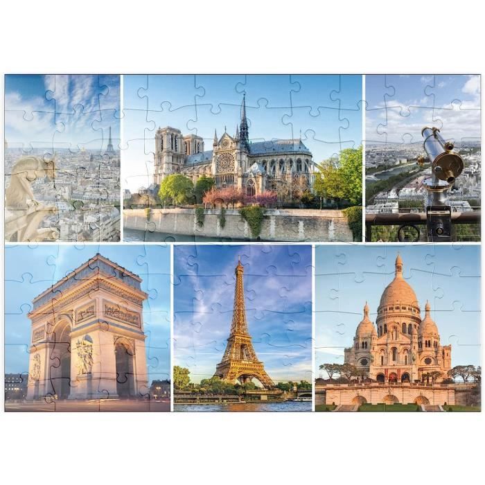 Paris Notre Dame La Tour Eiffel Le Sacré Cœur Premium Pièces Puzzle Collection spéciale MyPuzzle ...