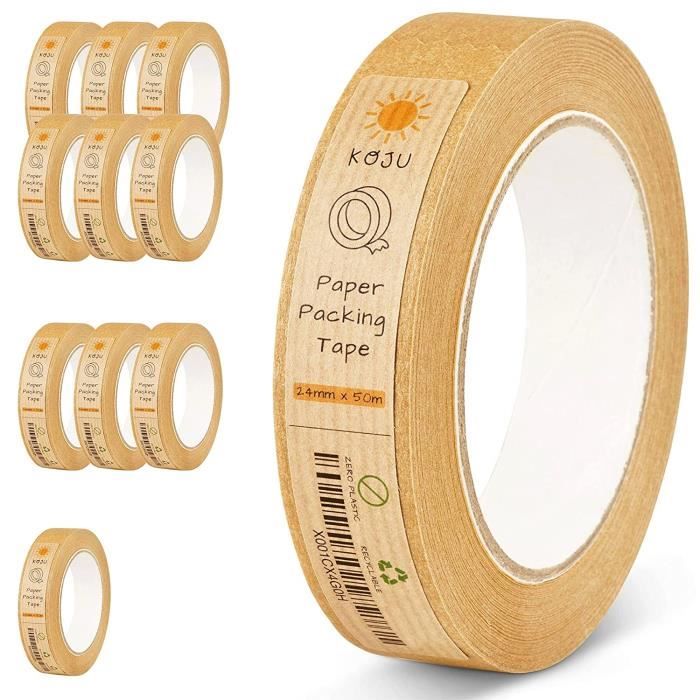 Ruban adhésif d'emballage en papier kraft 24 mmx50 m,Lot de 1-3-6 ...