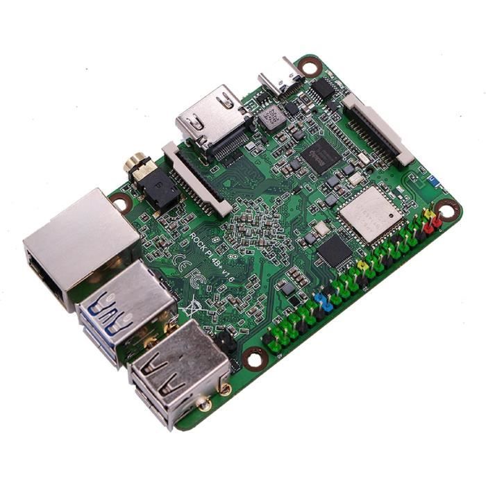 Rock Pi 4 Plus Model B Rockchip RK3399 (OP1) Ordinateur a carte unique LPDDR4 4 Go avec WiFi 5 ...