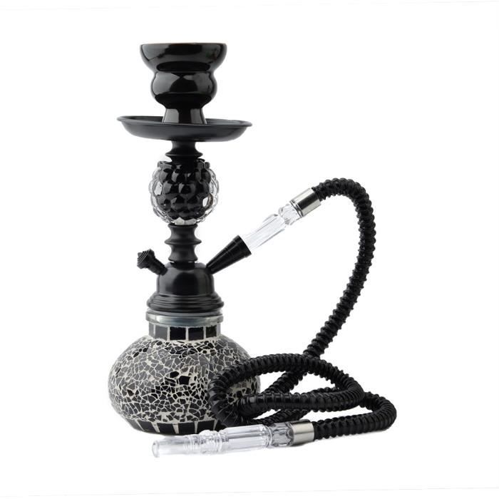 Chicha,ensemble de narguilé en verre, accessoires pour fumer- Black ...