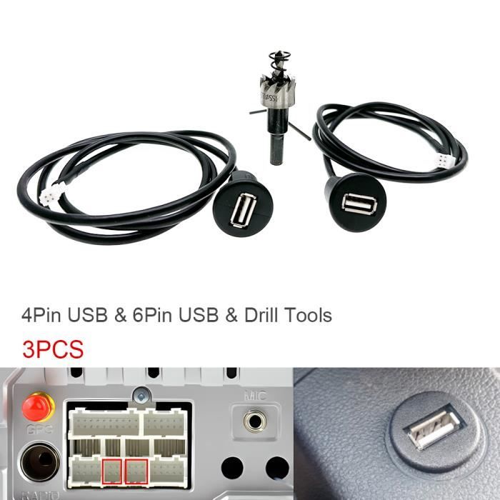Ensemble complet - Adaptateur de câble'extension USB femelle pour ...