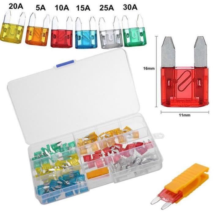 FUSIBLES 120pcs mini FUSE assortiment Set auto voiture camion DG moto SUV fusibles Kit ...