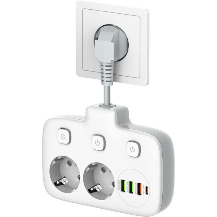 Prise Multiple Avec Interrupteur, Prise 2 Voies Avec Usb, Adaptateur De ...