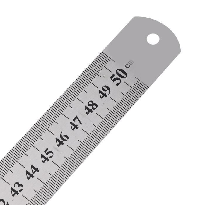 Qiilu Règle en acier métrique 2pcs Règle en Acier, Localisateur Ruban à ...