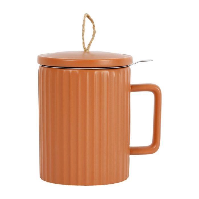 Tisanière - SEMA - Sweet Leaves - Grès + Inox - 47.5cl - Ecru / Off ...