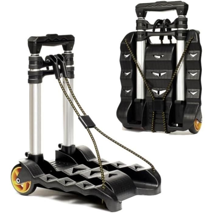 Diable pliable, diable utilitaire robuste de 64,4 kg avec roues et 2 ...