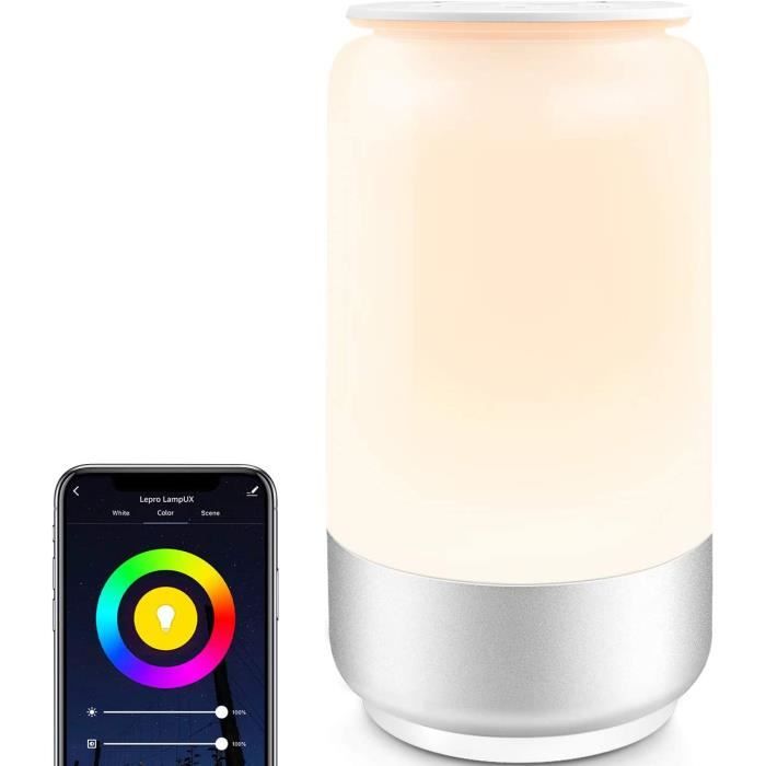 LE Lampe de Chevet LED, Lampe de Chevet Chambre Connectée WiFi ...