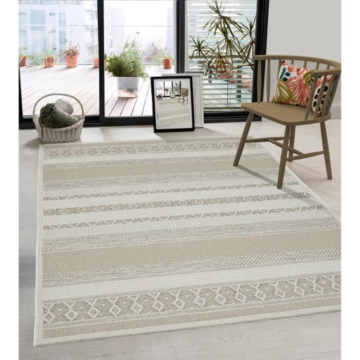 Tapis Rectangulaire Moderne - THE CARPET - Ottowa - Beige 240x340 ...