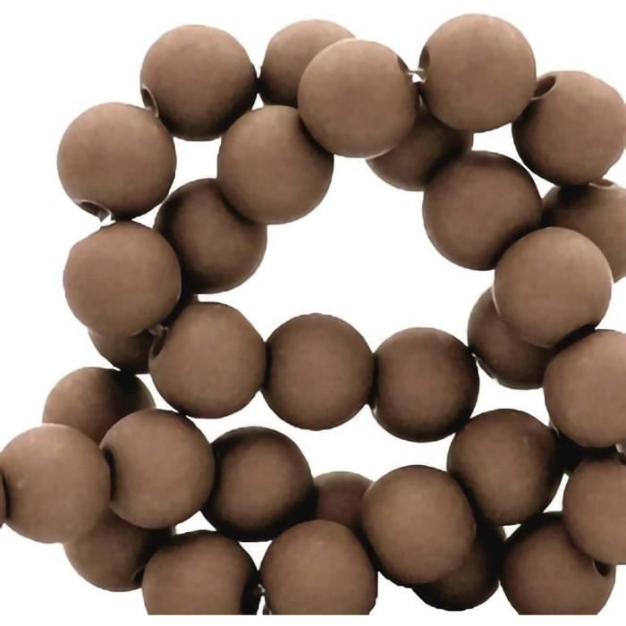 Lot De 600 Perles Acryliques Marron Foncé Mat 6 Mm À Enfiler, Perles En ...