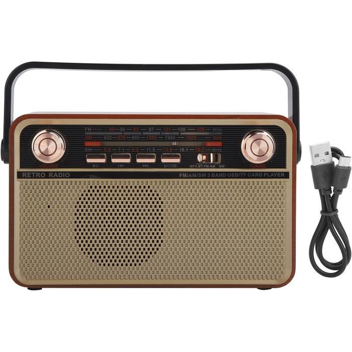 Radio Fm-Am-Sw, 1200Mah Vintage Retro Portable Usb Recharge Radios ...