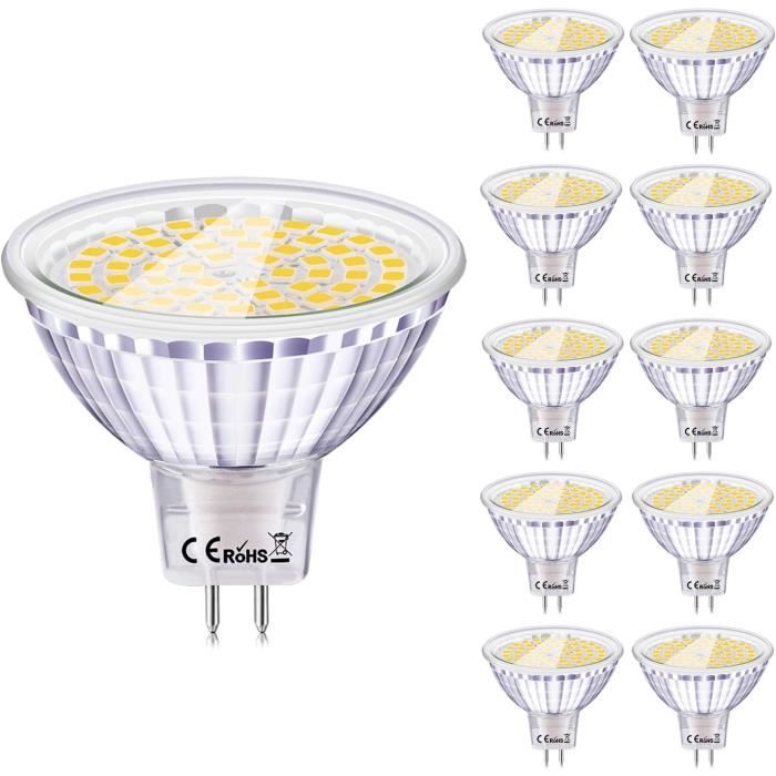 Ampoule Led Gu5.3 Led 12V, 6W Mr16 blanc froid équivalent à une ampoule ...