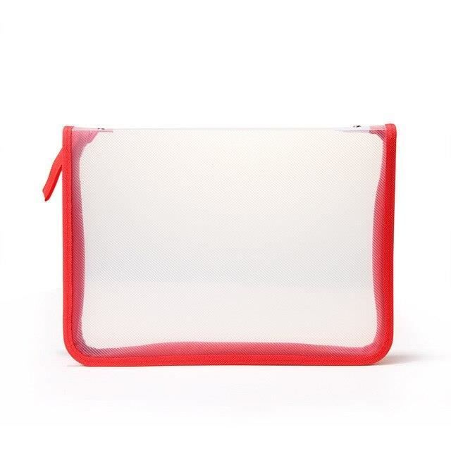 POCHETTE PLASTIQUE,A4 red-PP--sac de rangement Transparent A5 A4 à ...