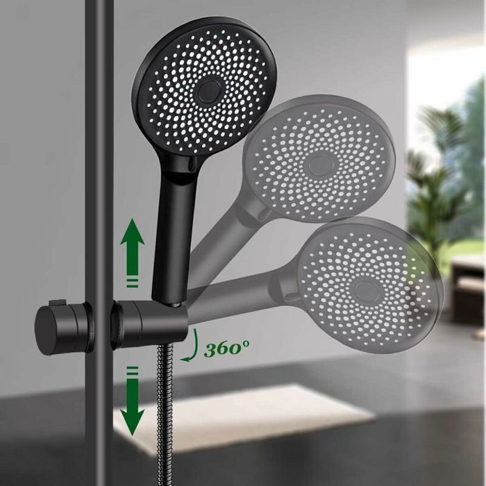 Support douche, Universel Support Pommeau de Douche Noir Pour Barre de ...