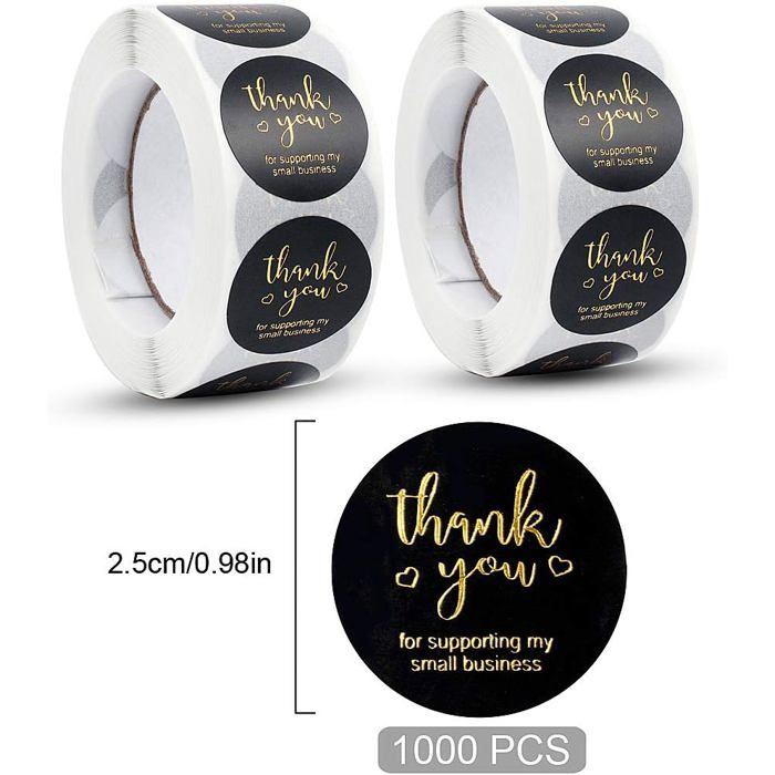 Étiquettes autocollantes « Merci », 1000 pièces, 2,5 cm/1 pouce, en ...