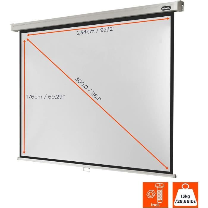 Écran De Projection Manuel 4K Et Fullhd Pour Écoles, Entreprises Et ...