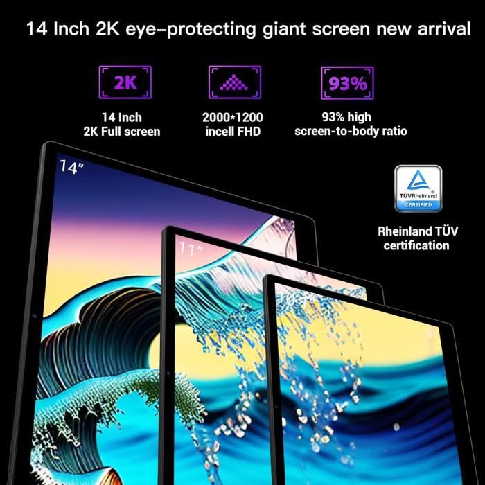2024 Newest Tablette 14 Pouces,Tablette Tactile Android 13,Tablet Pc 5G ...