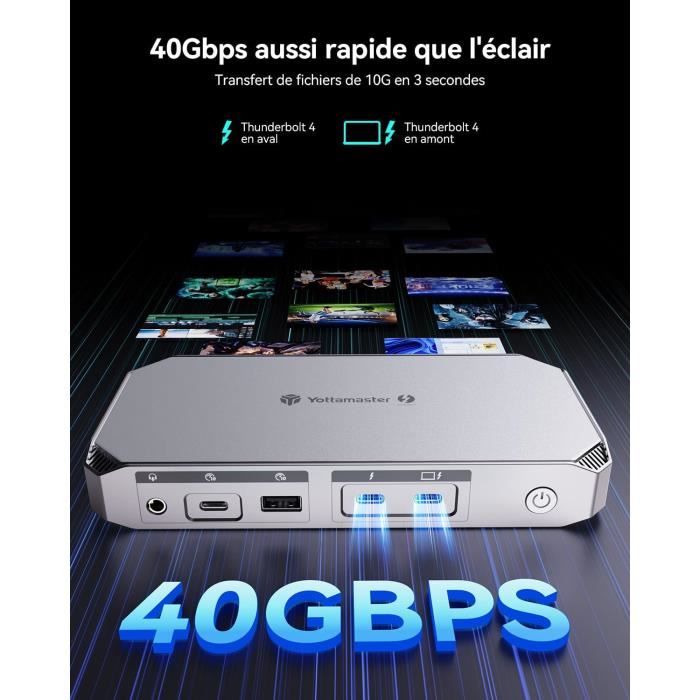 Thunderbolt 4 Dock,12 En 1 40Gbps Daisy Chain Usb C Station D'Accueil ...