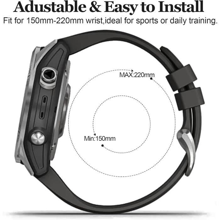Silicone Bracelets Pour Garmin Fenix 7X Pro Fenix 6X Pro Fenix 5X Plus ...