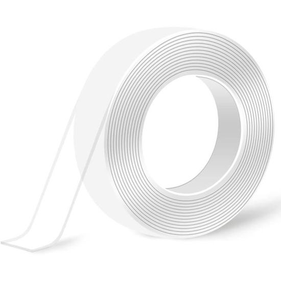 3M Scotch Double Face Extra Fort, 3M X 3Cm X 2Mm Ruban Adhésif Double Face Transparent Lavable ...