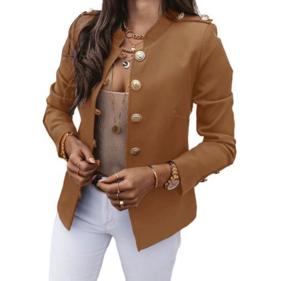 VESTE - VAREUSE - CASAQUE - BLAZER Veste Boutons Femme Décontractée ...