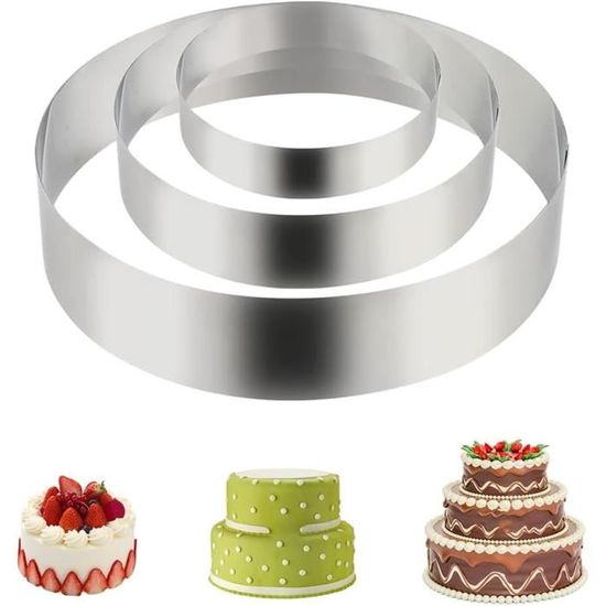 Cercle A Patisserie 3Pcs - Rond Gâteau Moule Cadre Moule Pâtisserie En ...