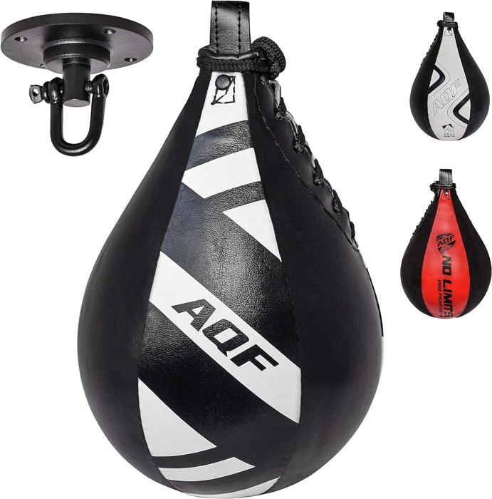 Punching Ball Adulte Sac de Boxe en Cuir avec Fixations Kit d ...