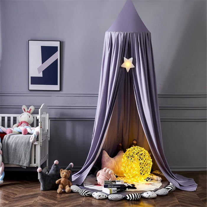 Ciel De Lit Pour Bb Enfants Couleur Unie Moustiquaire Rideau Baldaquin ...