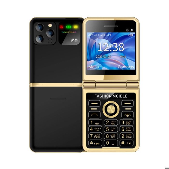 P20 2G Réseau Flip Phone 2,4 pouces 4 Carte SIM FM Bluetooth Lampe de poche Numérotation abrégée ...