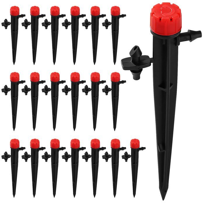20x Goutteurs micro réglables 360° 8 trous 0-70 L/h pour tuyau 4/7mm ...