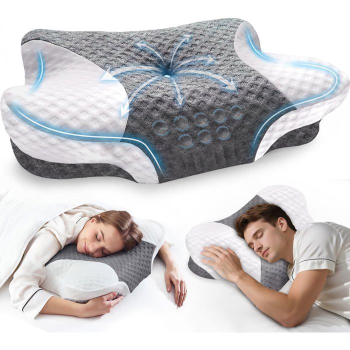Oreiller Ergonomique Cervical,Oreillers de Cou pour Soulager la Douleur ...