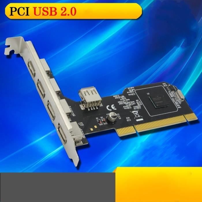 Carte'extension PCI USB 2.0, 5 ports, haute vitesse, 4 cartes externes ...