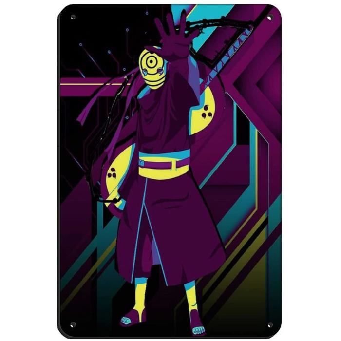Naruto Shippuden Uchiha Obito Anime Poster mural rétro en métal avec ...