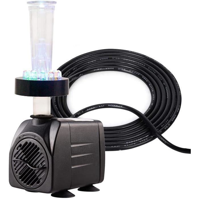 Pompe Fontaine Exterieure De Jardin - 750L/h 15W - Mini Pompe Eau Led Lumiere - Noir - Cdiscount ...
