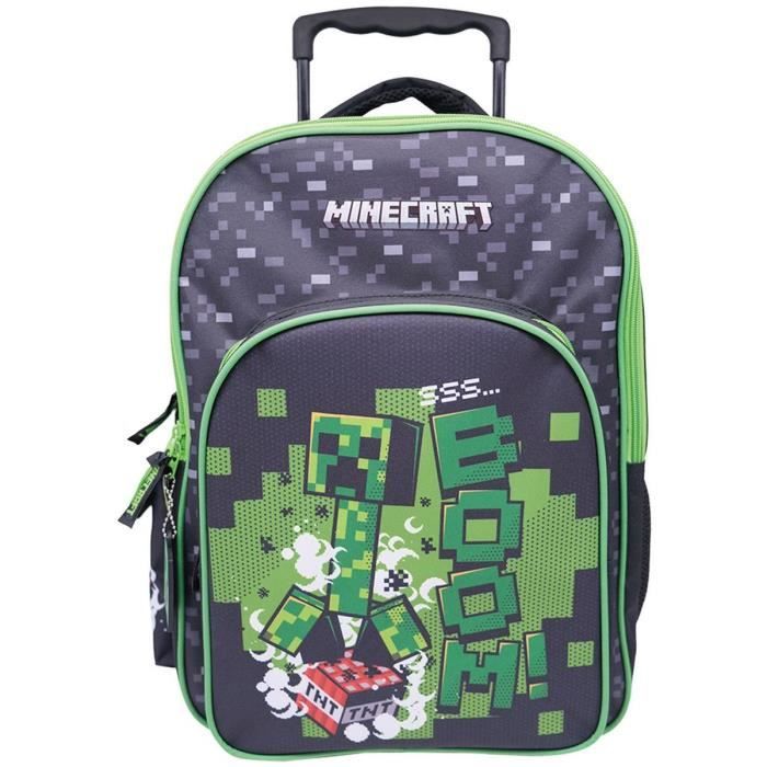 MINECRAFT Trolley Sac à dos à roulettes primaire 2 compartiments ...