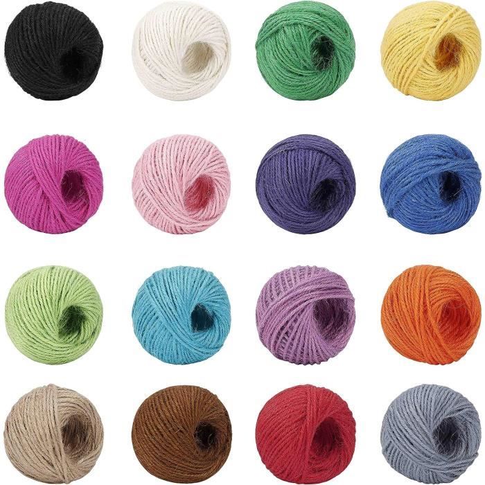 Ficelle De Jute Colorée Naturel Corde De Ficelle 16 Rouleaux 2 Mm 3 ...