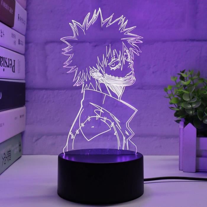 Veilleuse Led Mha 3D Illusion Lampe - My Hero Academia - H4002 - Violet ...