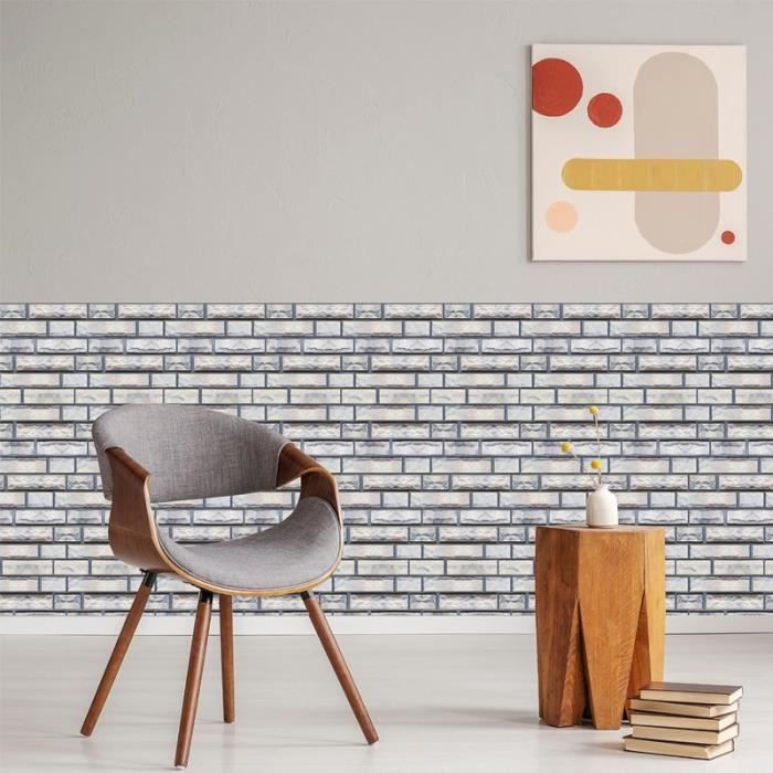 Credence Adhesive Pour Cuisine Blanc Carrelage Adhesif Mural Salle De ...