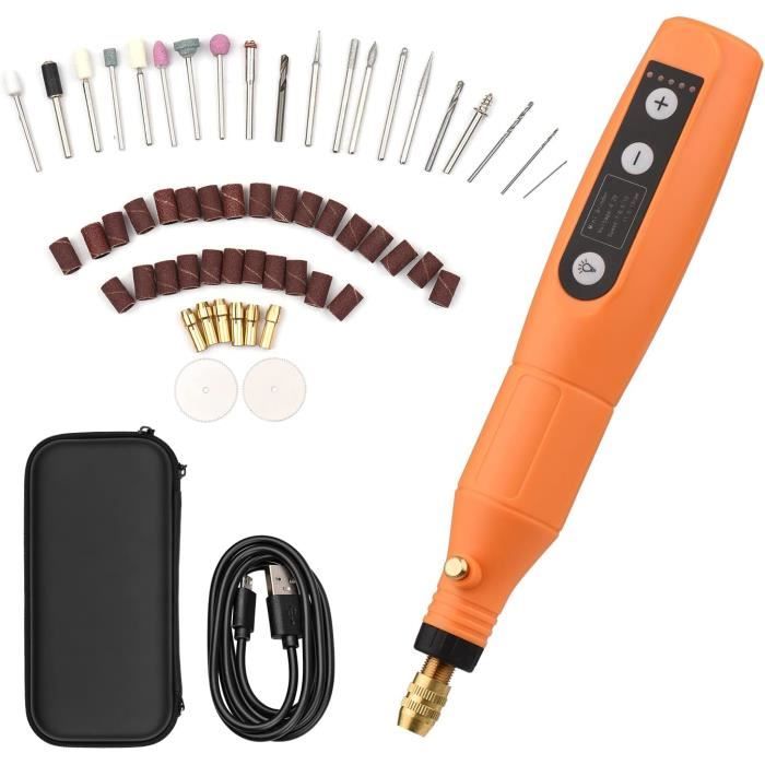 Ensemble D'Outils Rotatifs Portables Mini Meuleuse Sans Fil Perceuse ...