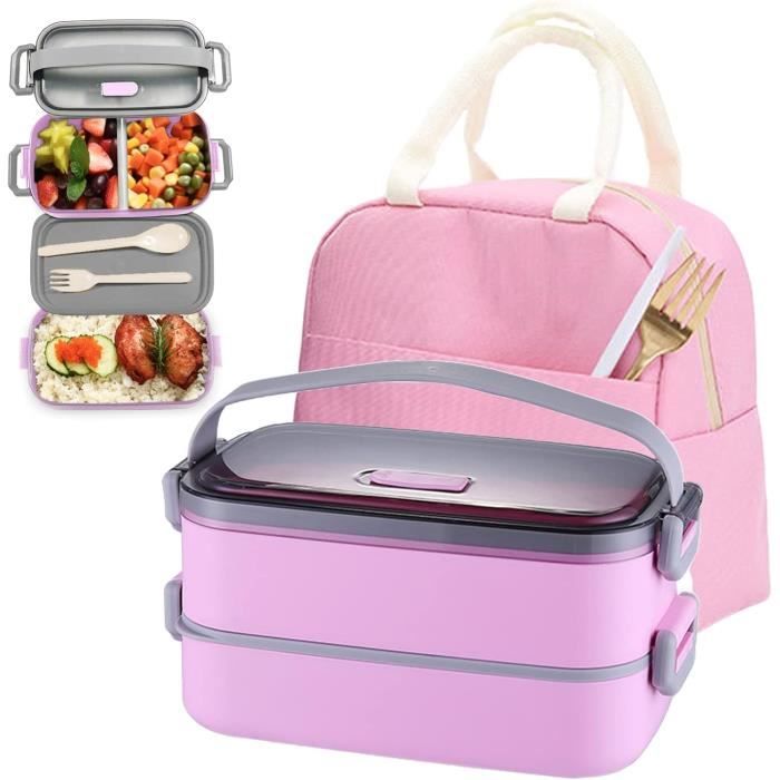 Bento Lunch Box Kit - 1600ml 2 Etages Boite Repas avec Sac Isotherme ...