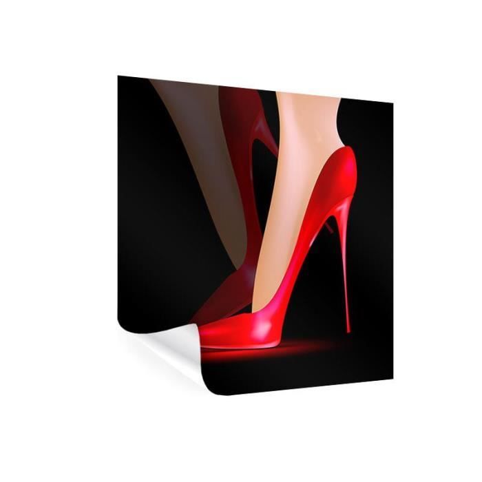 Poster Le haut talon rouge 90 x 90 cm - Cdiscount