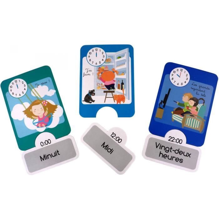 Apprendre l'Heure - Jeu de 18 grandes Cartes Ludiques - Cdiscount Jeux ...