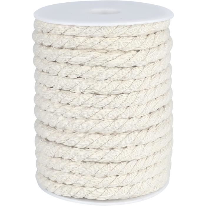 20M Corde de Coton 8MM Corde en macramé Corde Coton Naturelle Corde en ...