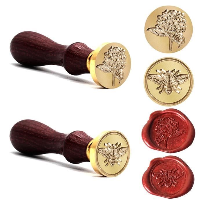 Lot De 2 Cachets De Cire Pour Sceaux De Cire Tête En Cuivre Poignée En ...