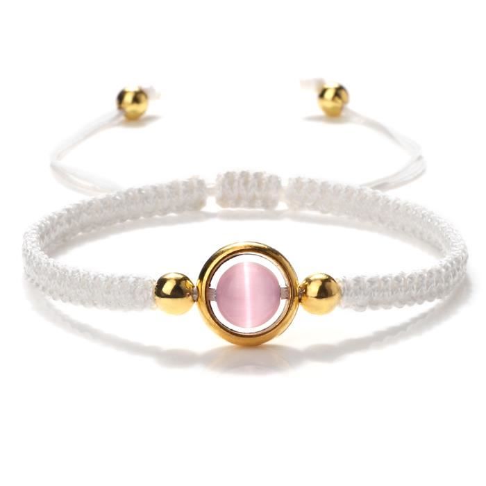 Bracelet en corde tressée à la main couleur argent porte bonheur noué ...