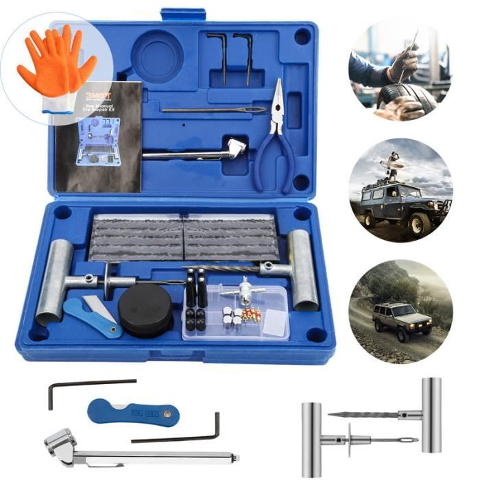 Jiubiaz 73 Pieces Kit De Reparation De Pneu Universel Reparation De ...