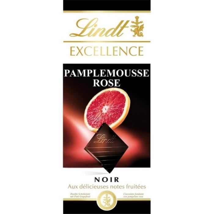Lindt Excellence Noir aux Délicieuses Notes Fruitées Pamplemousse Rose ...