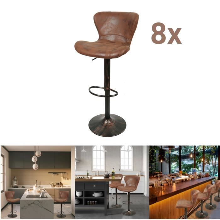 Lot de 8 Tabourets de Bar Réglables MENGDA - Design Ergonomique avec ...