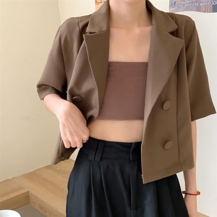 Manteau, Blazer à Double boutonnage pour femme - Vintage - Style coréen ...